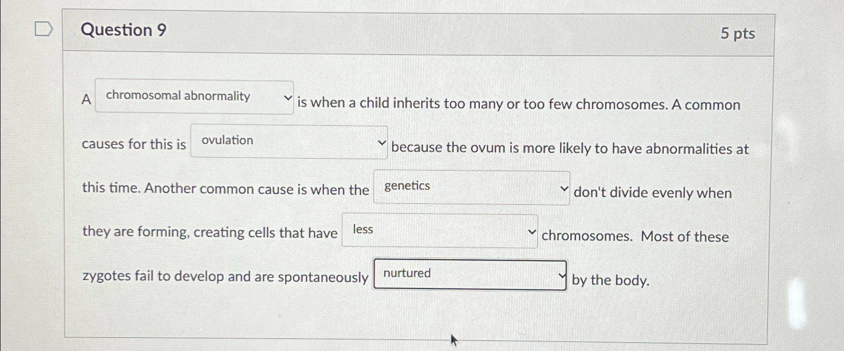 Solved Question 95 ﻿ptsA is when a child inherits too many | Chegg.com