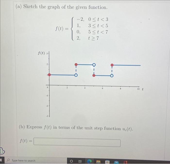 Solved (a) Sketch the graph of the given function. | Chegg.com
