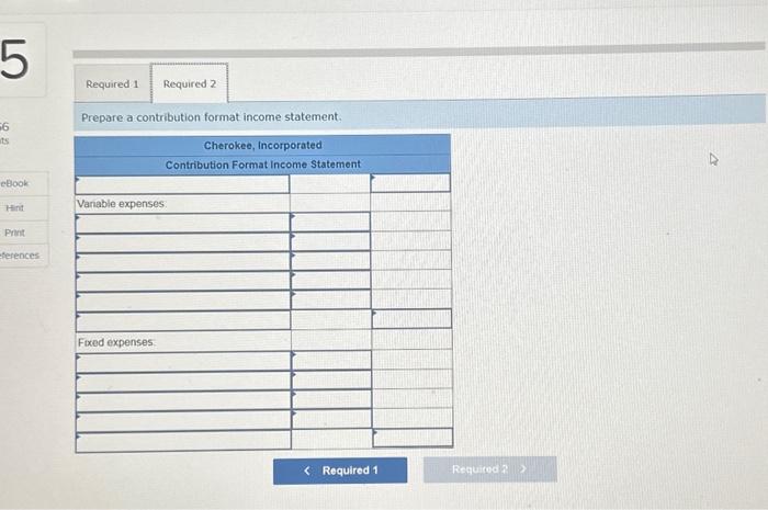 Solved Prepare a traditional income statement. Cherokee | Chegg.com