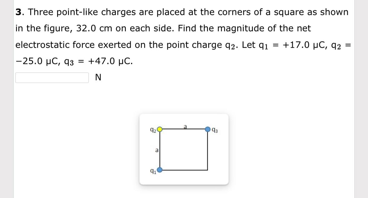 Solved Three point-like charges are placed at the corners of | Chegg.com