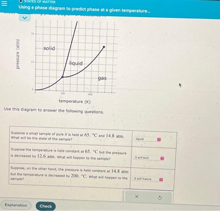 Solved = STATES OF MATTER Using a phase diagram to predict | Chegg.com