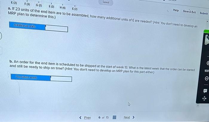 Solved The following table lists the components needed to | Chegg.com