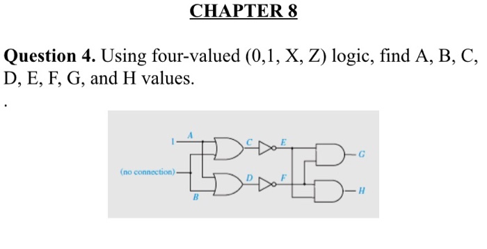 Solved CHAPTER 8 Question 4. Using four-valued (0,1, X, Z) | Chegg.com