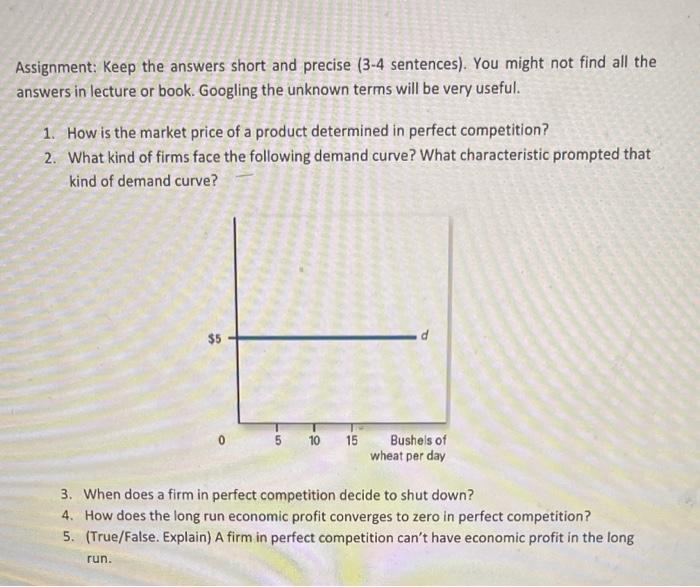 Solved Assignment: Keep the answers short and precise (3-4 | Chegg.com