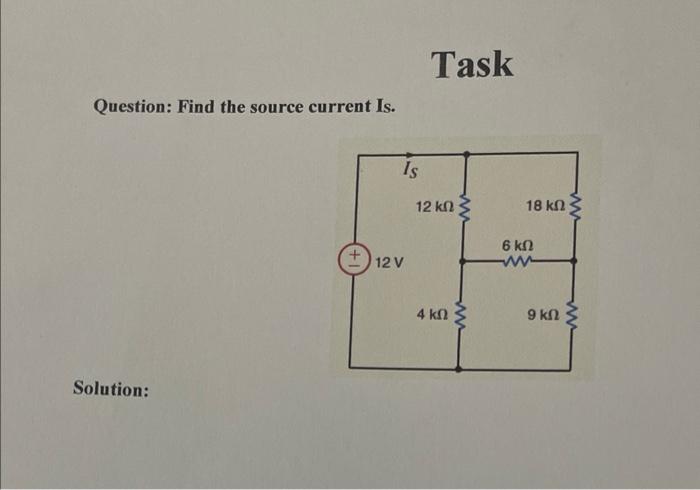 Solved Question: Find the source current Is. Solution: | Chegg.com