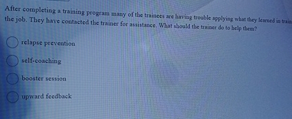 Solved After completing a training program many of the | Chegg.com