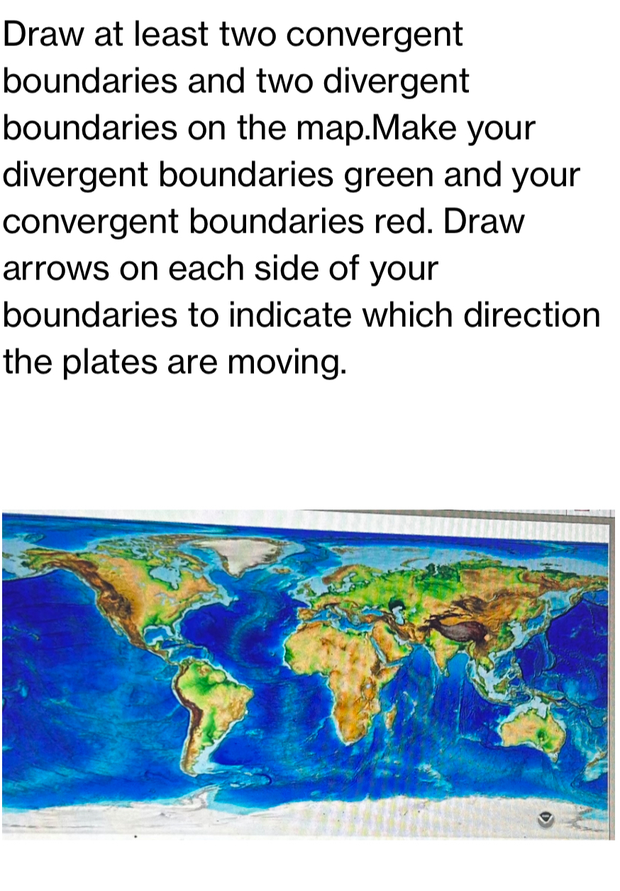 Draw at least two convergent boundaries and two | Chegg.com