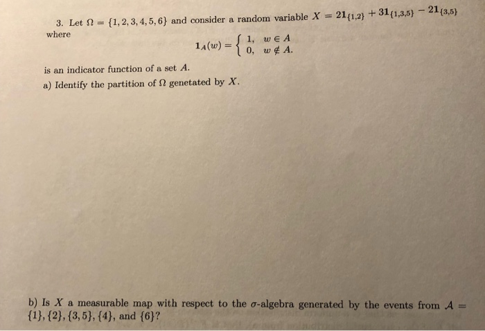 Solved 1, WEA 3. Let S = {1, 2, 3, 4, 5, 6) and consider a | Chegg.com