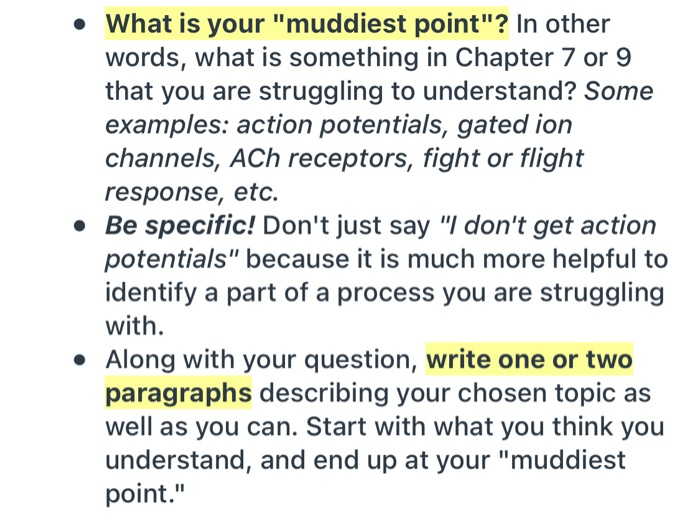 Solved • What is your "muddiest point"? In other words, what | Chegg.com