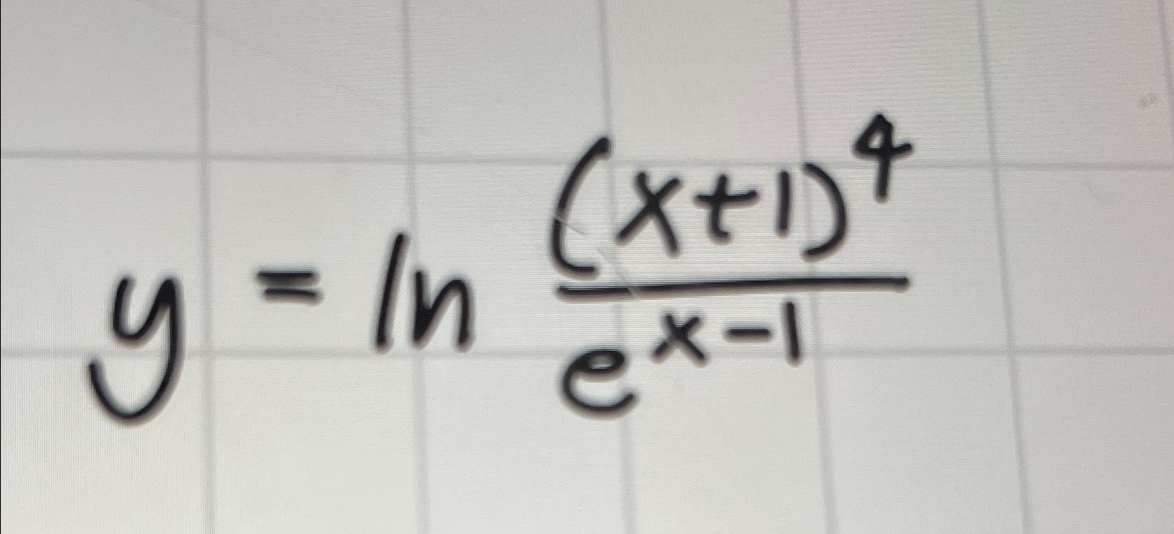 y=ln(x+1)4ex-1 | Chegg.com