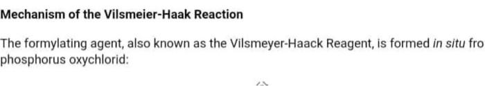 Solved Mechanism of the Vilsmeier-Haak Reaction The | Chegg.com