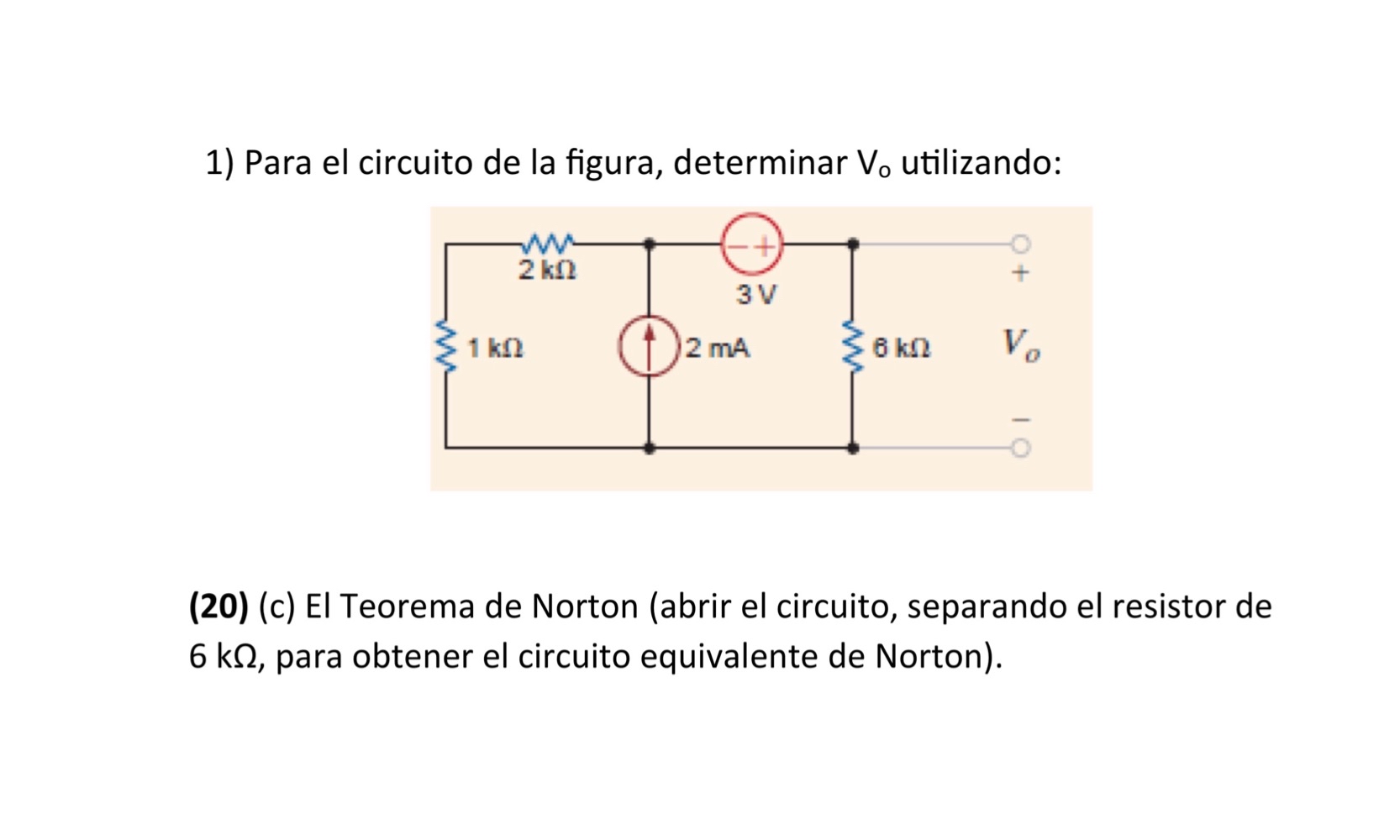 Solved Para el circuito de la figura, determinar V0 | Chegg.com
