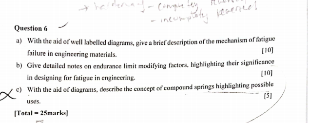 Solved Question 6 a) With the aid of well labelled diagrams, | Chegg.com
