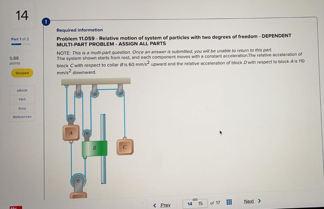 Solved 14 Part 1 of 2 Required information Problem 11.059 - | Chegg.com