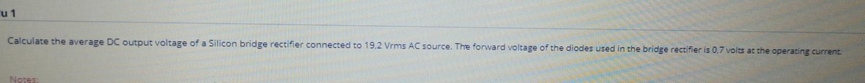 Solved u 1 Calculate the average DC output voltage of a | Chegg.com