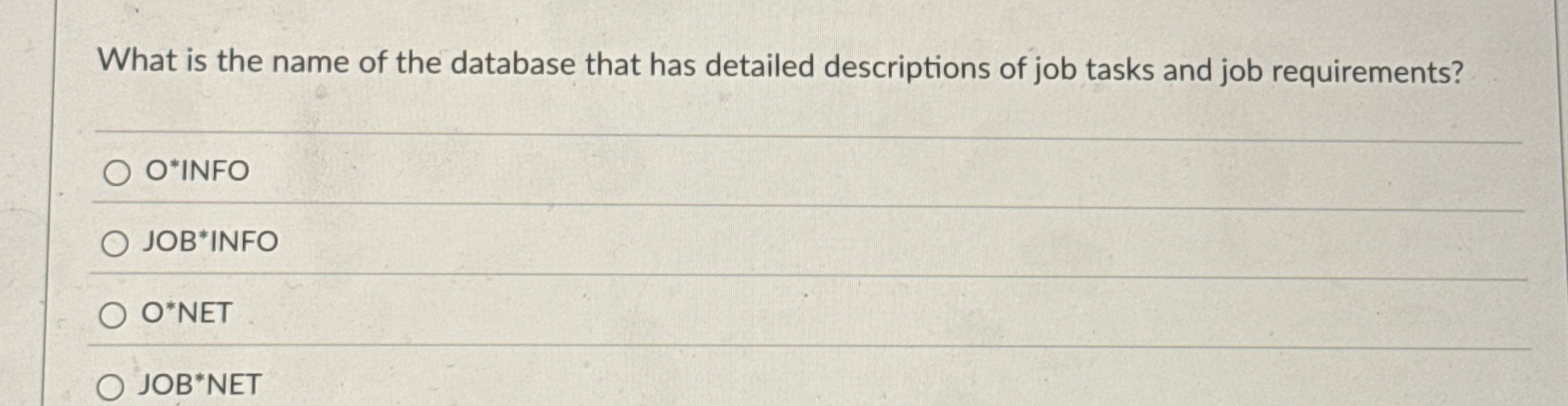 Solved What is the name of the database that has detailed | Chegg.com