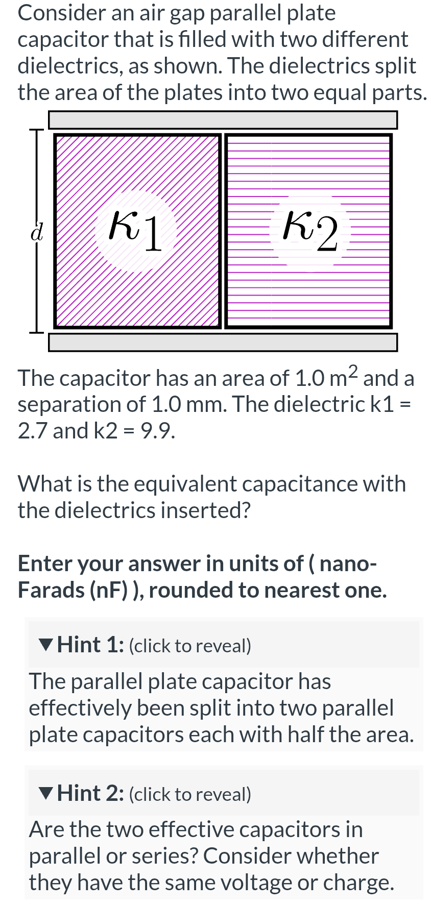 Solved Consider an air gap parallel plate capacitor that is | Chegg.com