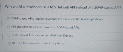 Solved Why would a developer use a RESTful web API instead | Chegg.com