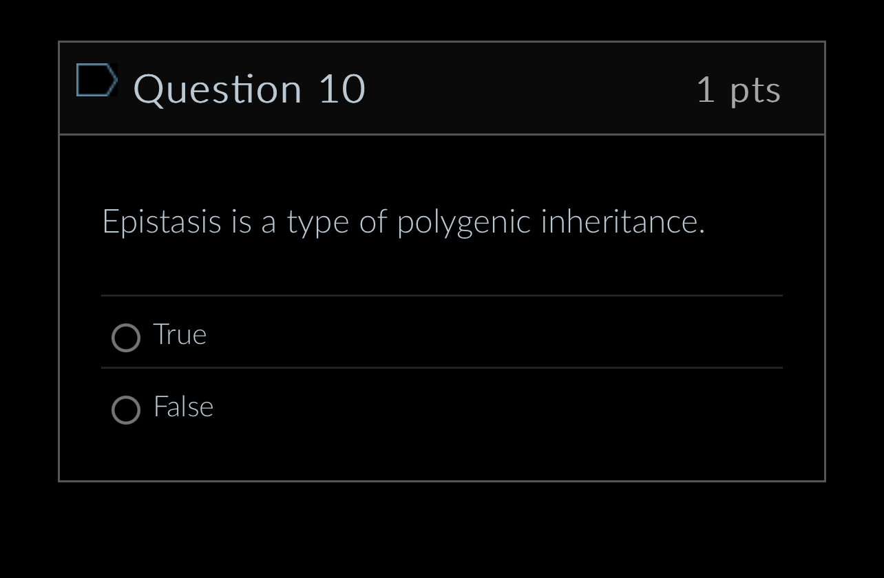 Solved Question 101 ﻿ptsEpistasis is a type of polygenic | Chegg.com