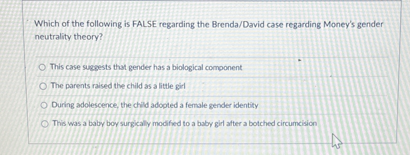 Solved Which of the following is FALSE regarding the | Chegg.com
