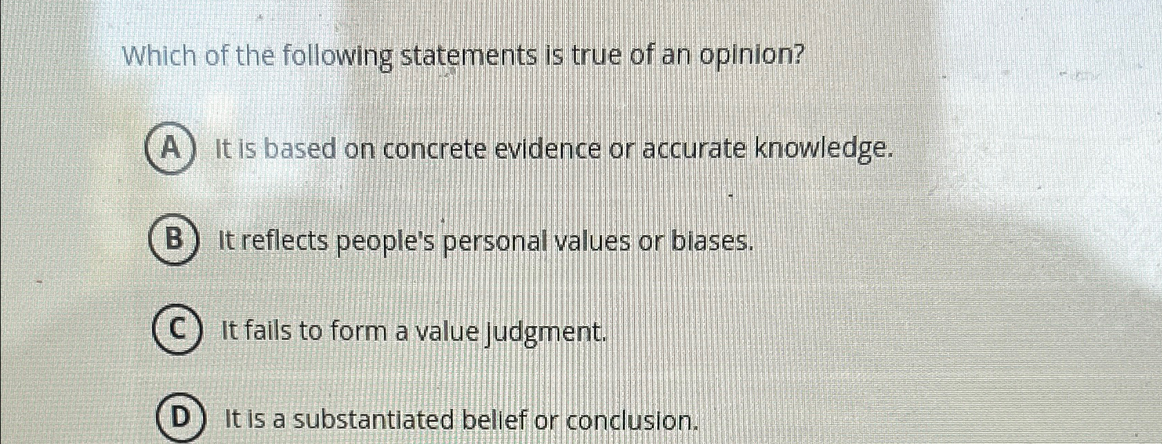 Solved Which of the following statements is true of an | Chegg.com