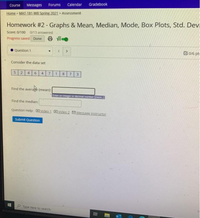 Solved Course Messages Forums Calendar Gradebook Home > | Chegg.com