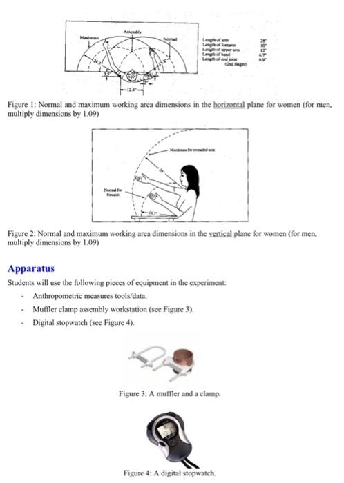 Figure 1: Normal and maximum working area dimensions | Chegg.com