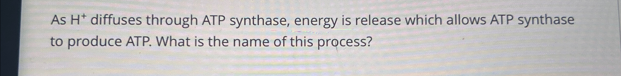 Solved As H+diffuses through ATP synthase, energy is release | Chegg.com