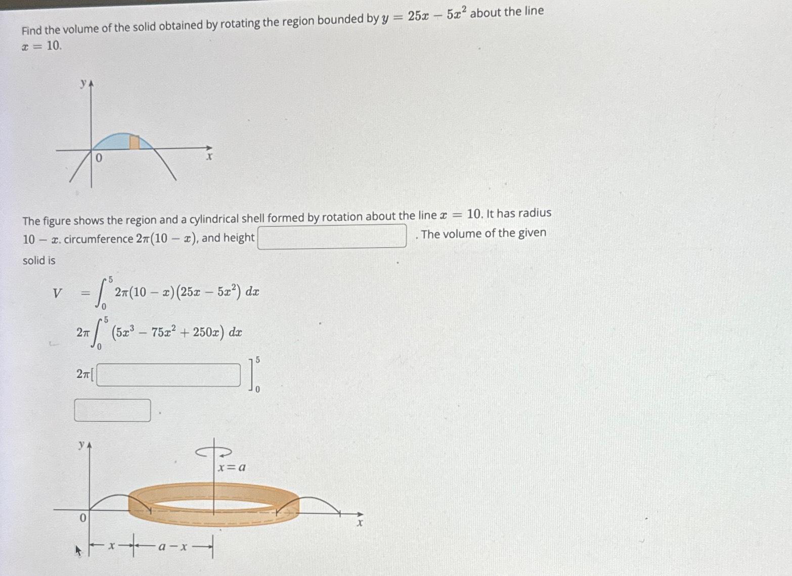 Solved Find the volume of the solid obtained by rotating the | Chegg.com