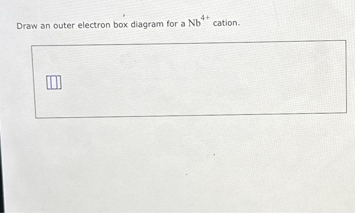 Solved Draw an outer electron box diagram for aNb4+ cation. | Chegg.com