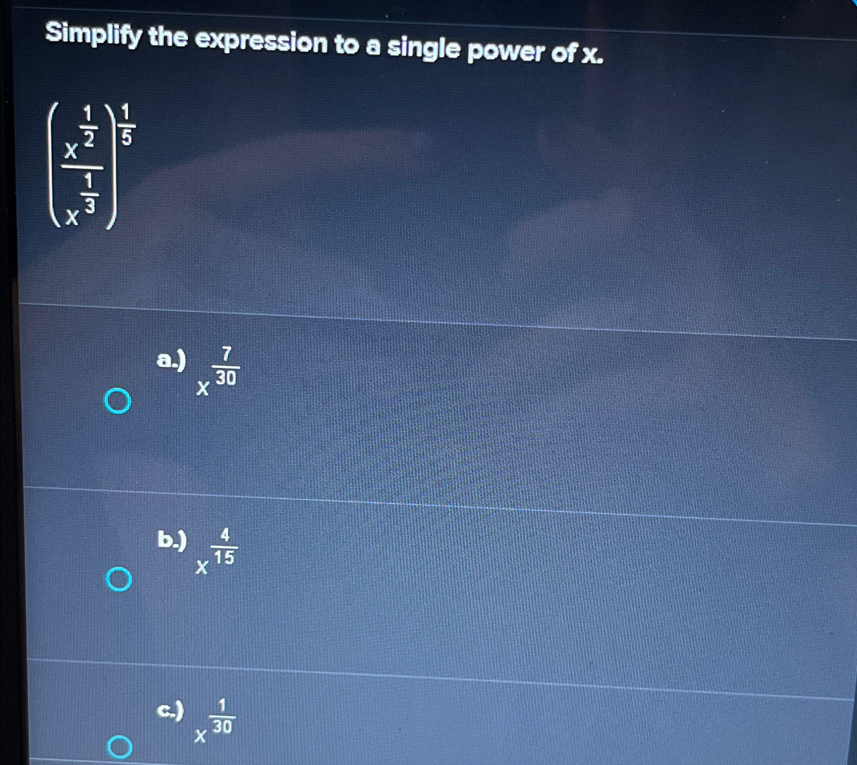 Solved Simplify the expression to a single power of | Chegg.com