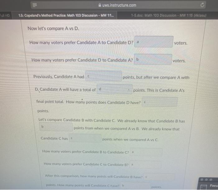 Solved Пер uws.ingtructure.com 16:Copeland Method Practice | Chegg.com