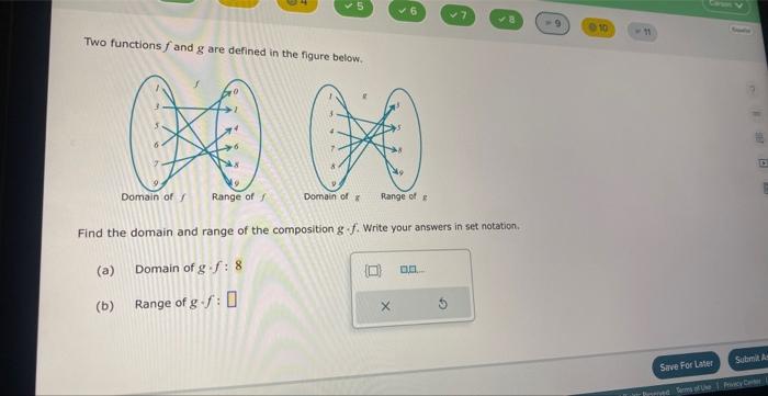 Solved Two functions f and g are defined in the figure | Chegg.com