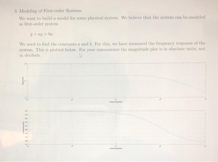 Solved 5 Modeling of First-order Systems We want to build a | Chegg.com