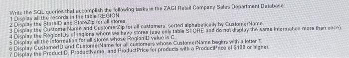 Solved Write the SOL queries that accomplish the following | Chegg.com