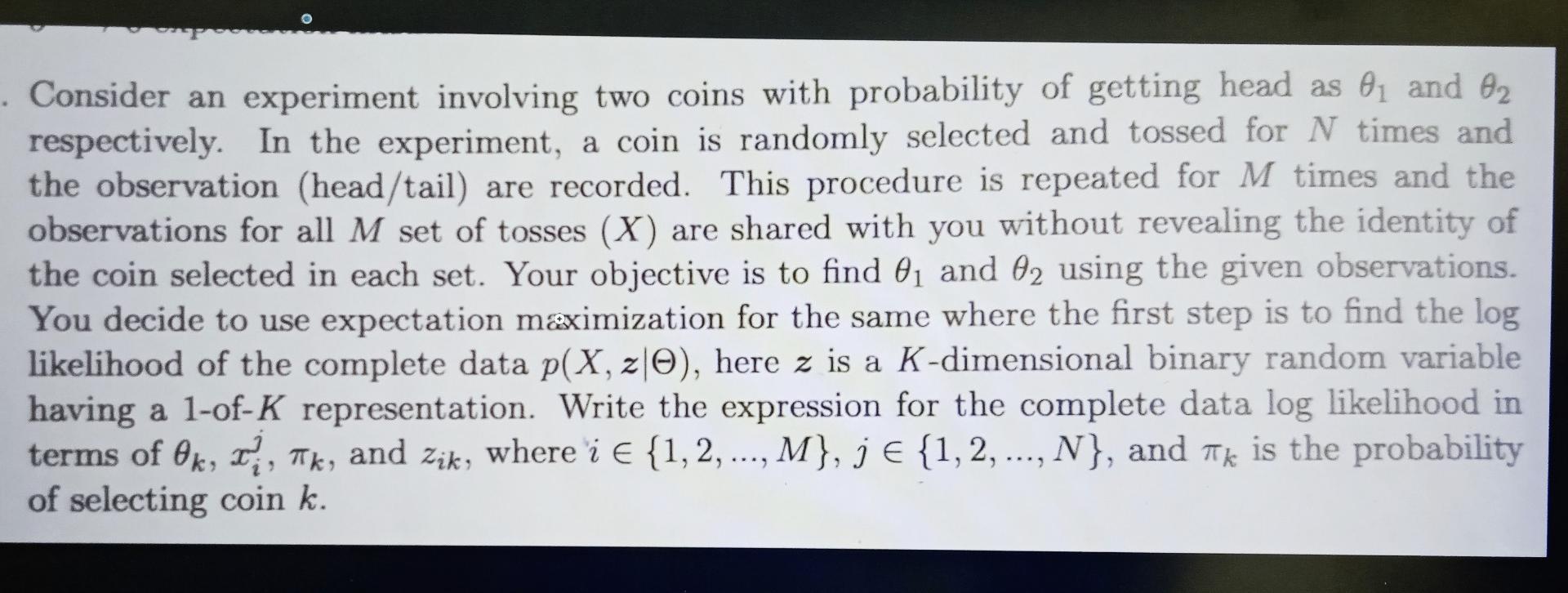 Solved Consider an experiment involving two coins with | Chegg.com