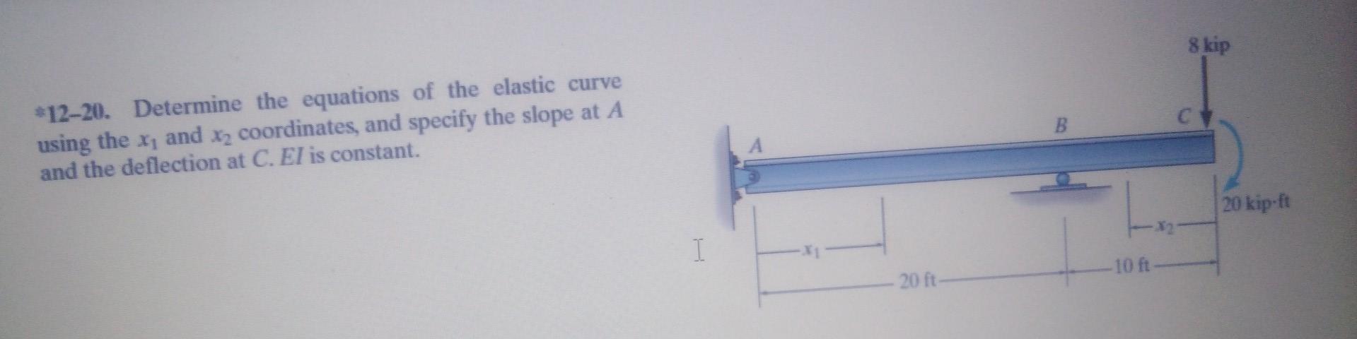 Solved 8 kip Ct * 12-20. Determine the equations of the | Chegg.com