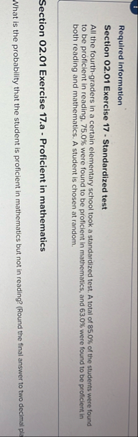 Solved Required informationSection 02.01 ﻿Exercise 17 - | Chegg.com