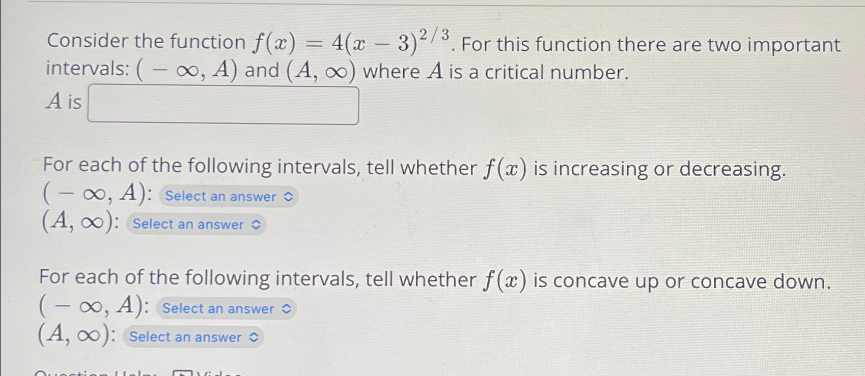 Solved Consider the function f(x)=4(x-3)23. ﻿For this | Chegg.com