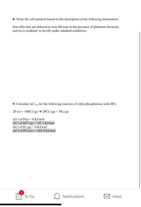 Solved 8- Write the cell notation based on the description | Chegg.com