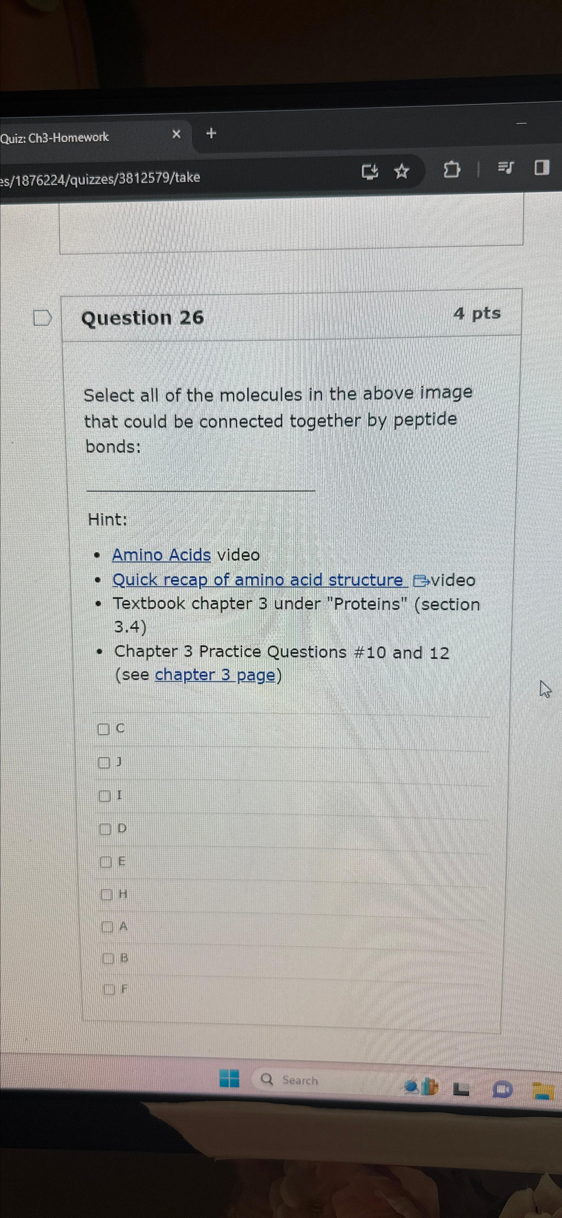 Solved Question 264 ﻿ptsSelect all of the molecules in the | Chegg.com