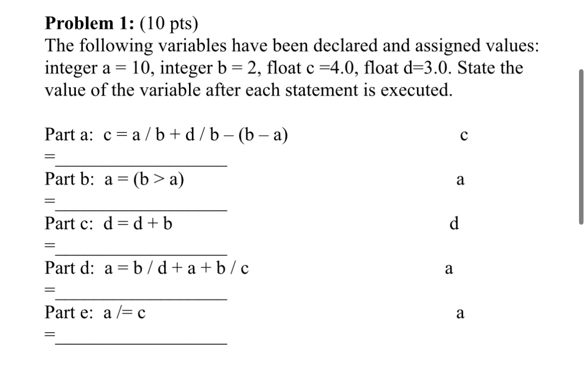 Solved C programing :The letters at the end are the area for | Chegg.com