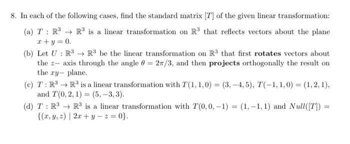 Solved 8. In each of the following cases, find the standard | Chegg.com