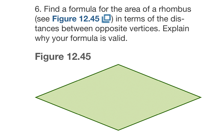 Solved Find a formula for the area of a rhombus (see Figure | Chegg.com