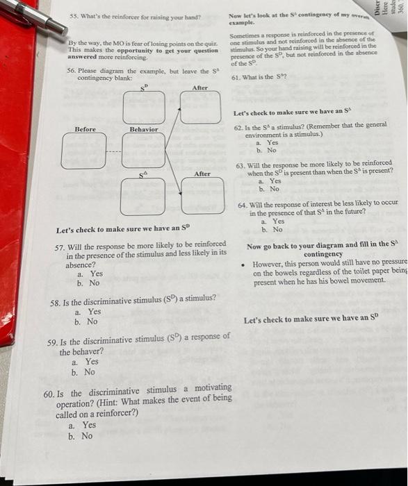Solved Conceptual Work Sheets for Basic Stimulus Control | Chegg.com