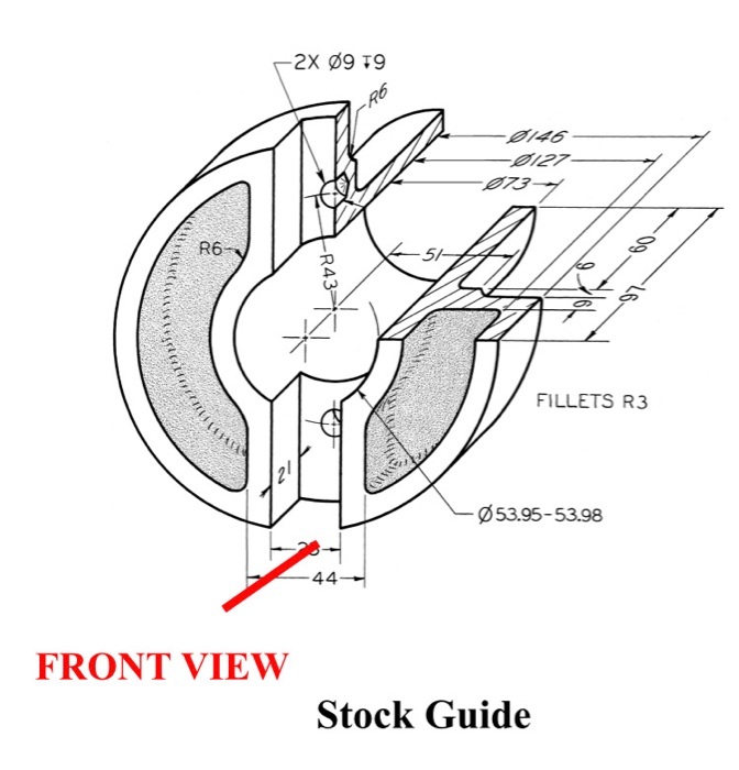 Solved draw in autocad the front, top and rhs views. | Chegg.com