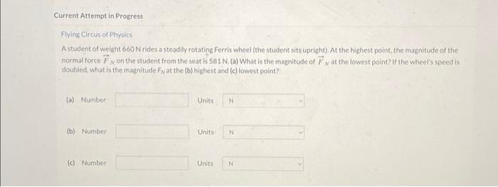Solved Current Attempt in Progress Flying Circus of Physics | Chegg.com