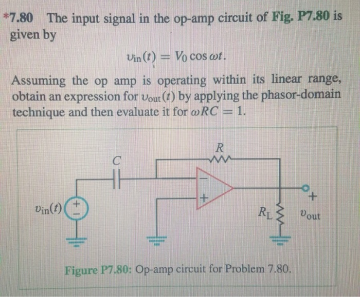 Solved *7.80 The input signal in the op-amp circuit of Fig. | Chegg.com