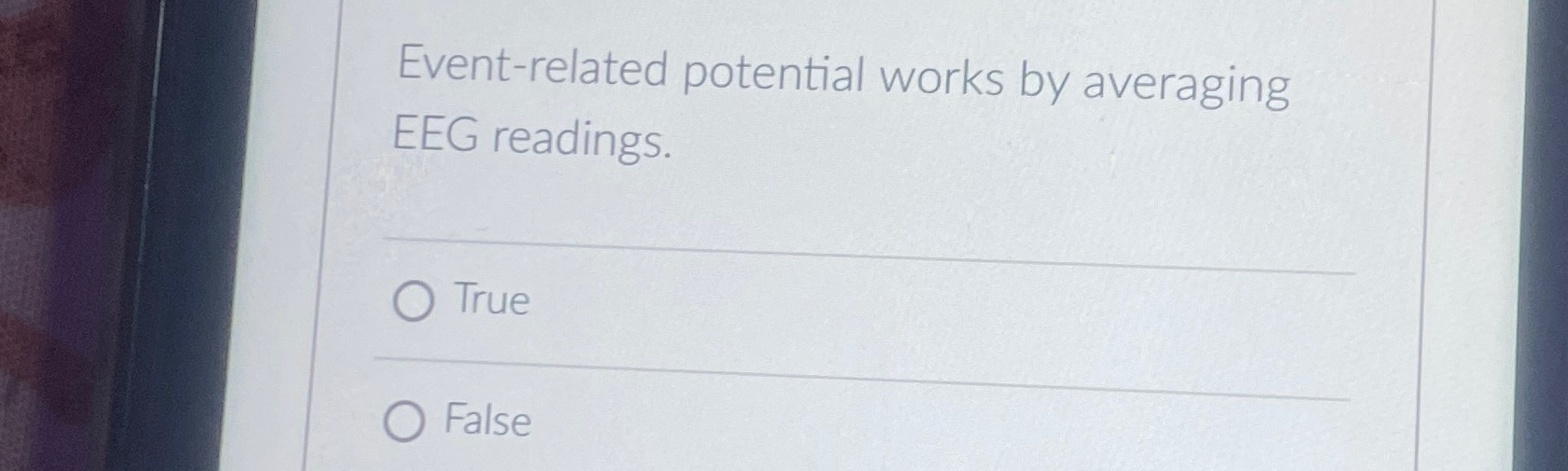 Solved Event-related potential works by averaging EEG | Chegg.com