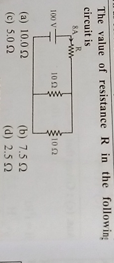 Solved The value of resistance R ﻿in the following circuit | Chegg.com
